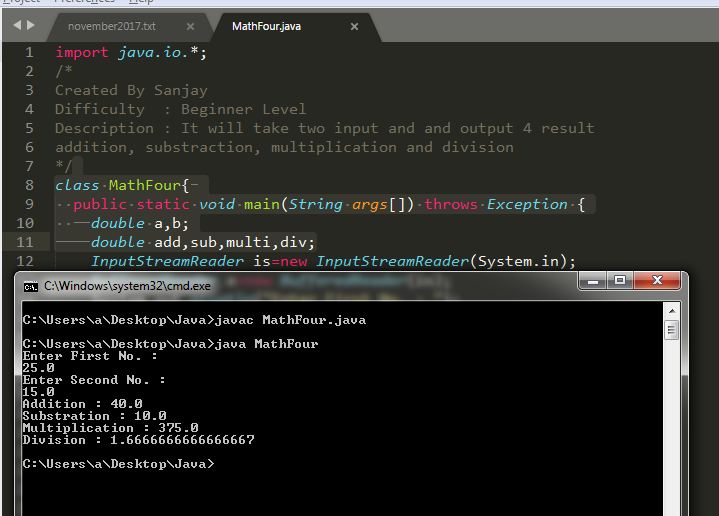 Java Four Calculation Double Number